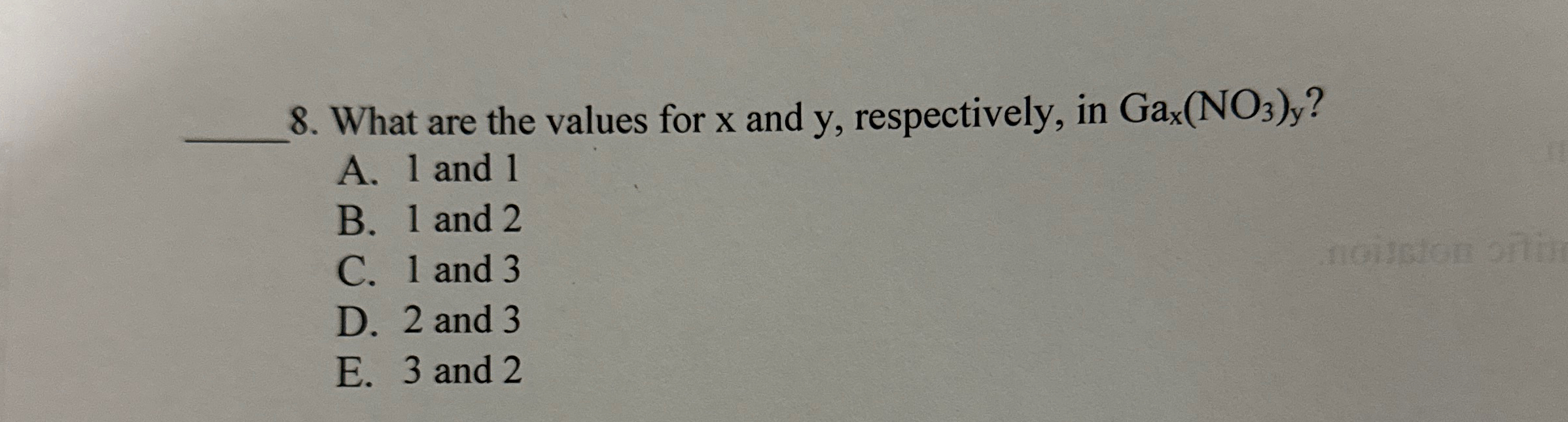 Solved What are the values for x ﻿and y, ﻿respectively, in | Chegg.com