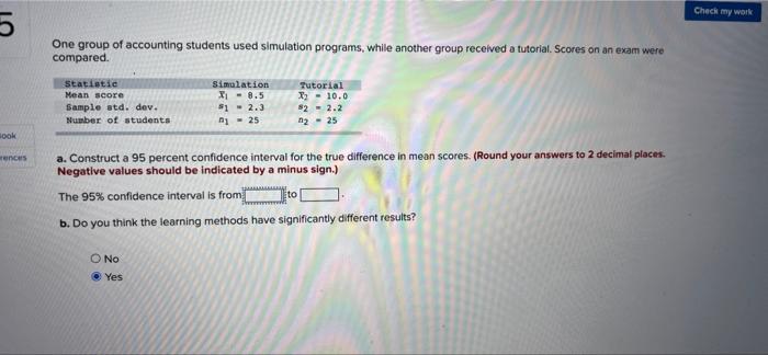 Solved Check my work 5 One group of accounting students used | Chegg.com