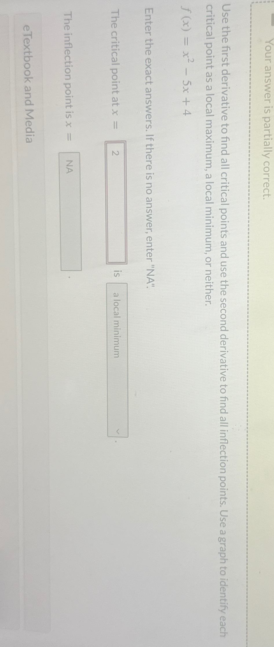 Solved Your answer is partially correct.Use the first | Chegg.com