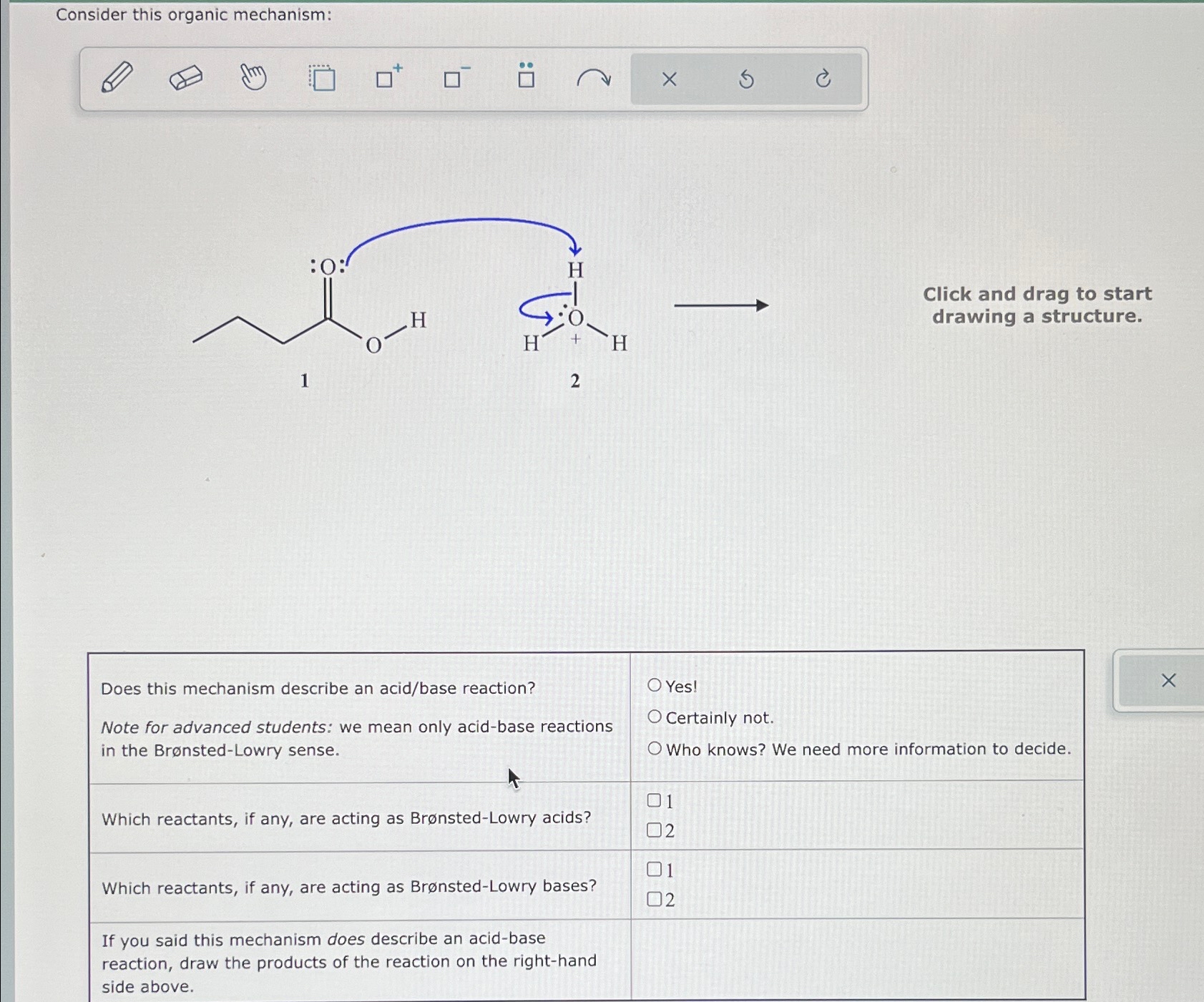 Solved Consider this organic mechanism:Click and drag to | Chegg.com