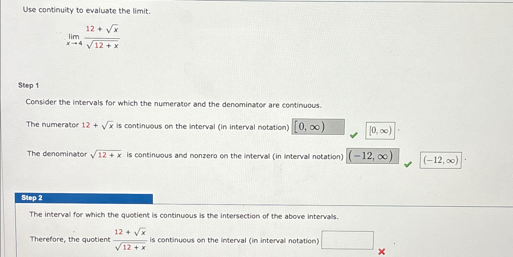 Solved Use continuity to evaluate the | Chegg.com