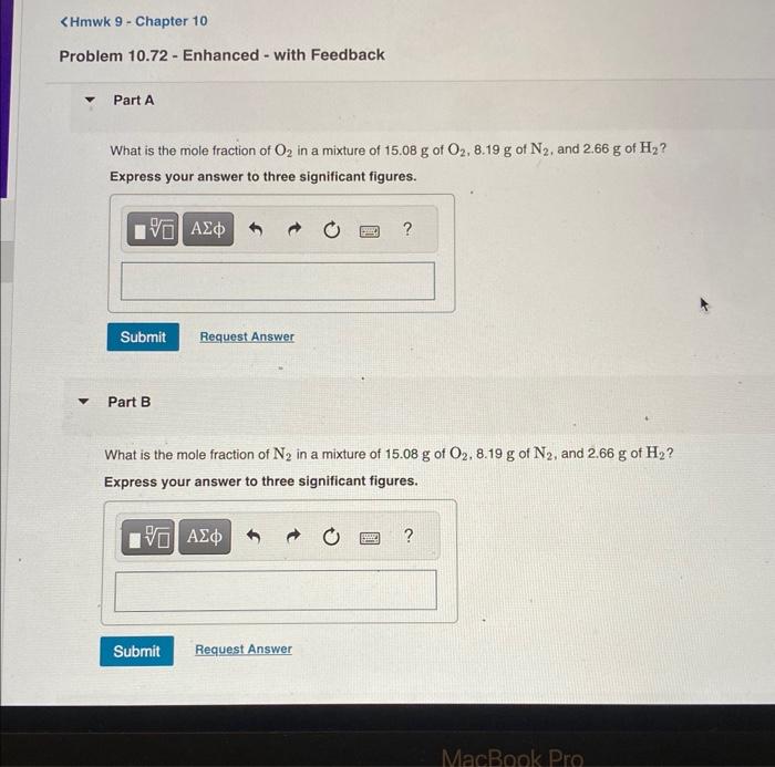 Solved What is the mole fraction of O2 in a mixture of 15.08 | Chegg.com