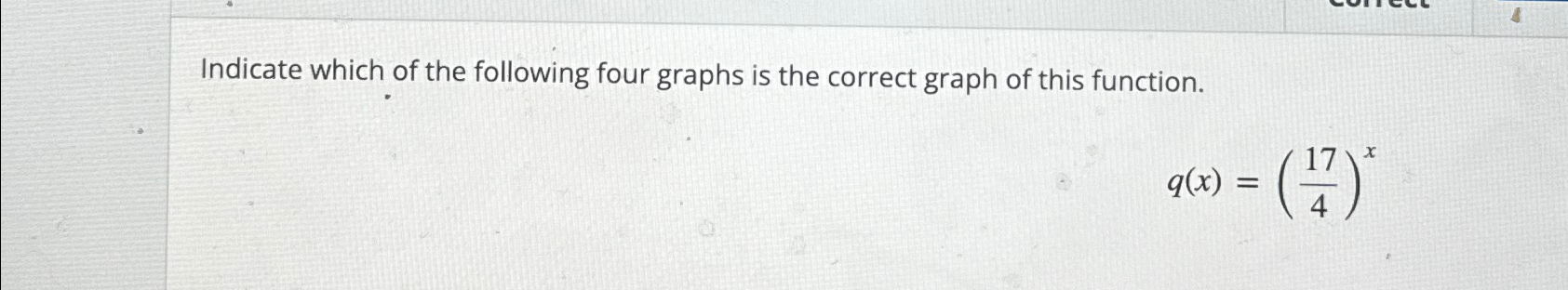 Solved Indicate which of the following four graphs is the | Chegg.com