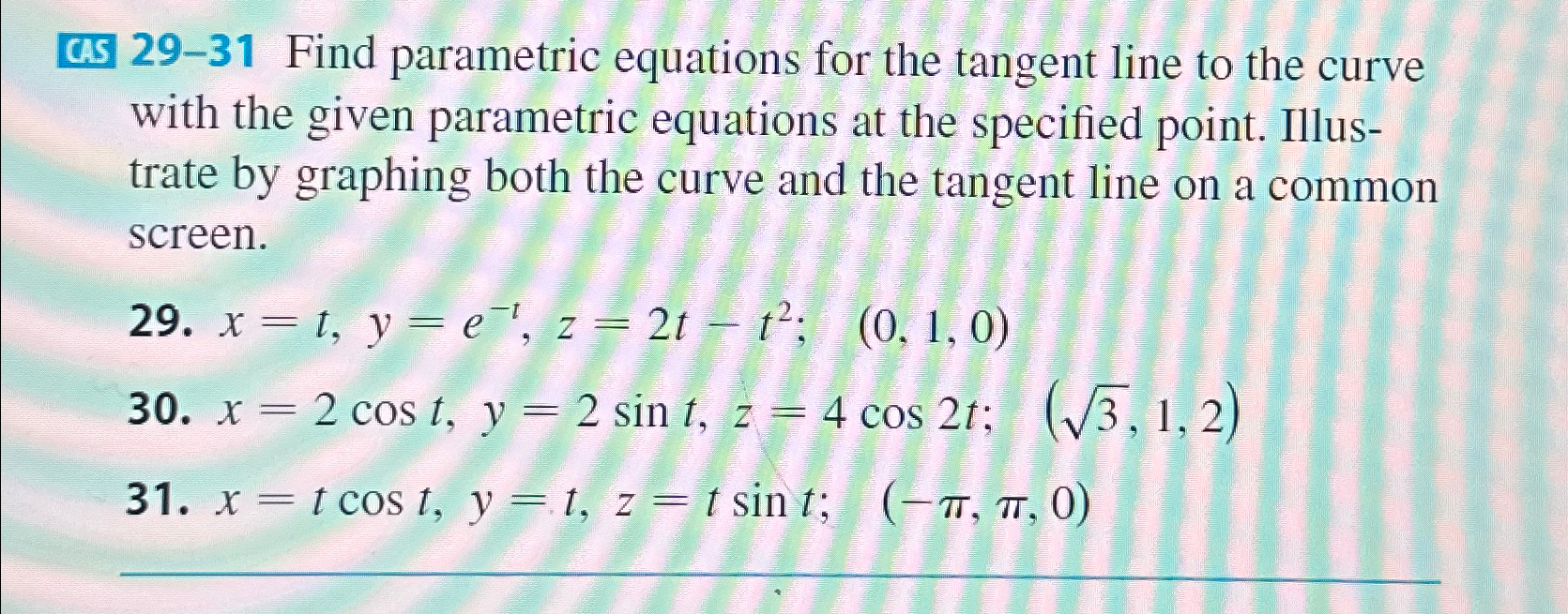 Solved Find parametric equations for the tangent line to the | Chegg.com