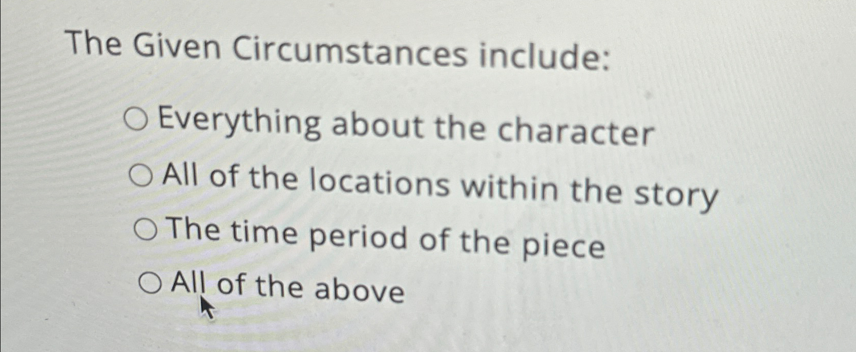 Solved The Given Circumstances include:Everything about the | Chegg.com