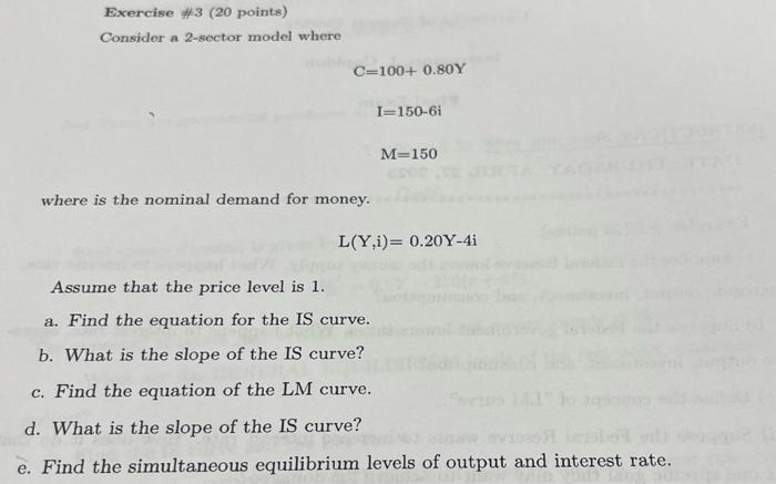 Solved Exercise #3 (20 points) Consider a 2-sector model | Chegg.com