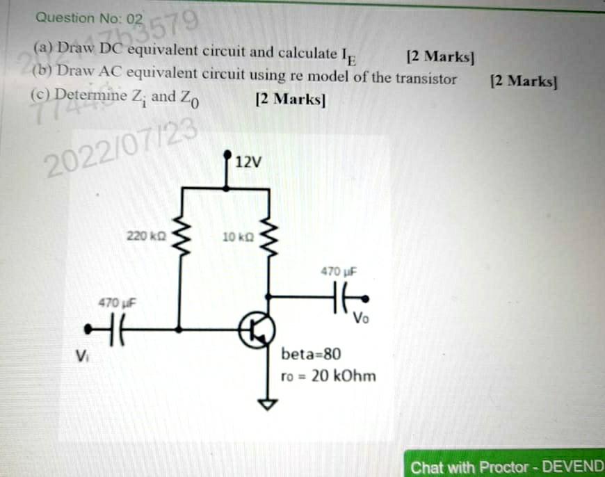 Solved Question No: 02 (a) Draw DC equivalent circuit and | Chegg.com