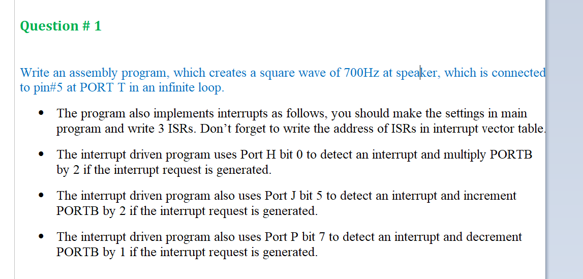 Solved Question \# 1 ﻿Write an assembly program, which | Chegg.com