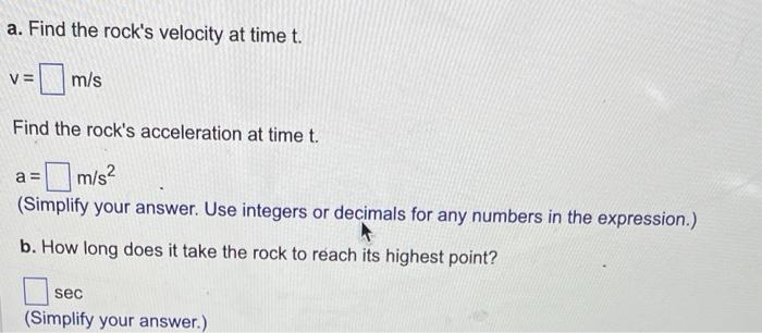 Solved A rock thrown vertically upward from the surface of | Chegg.com