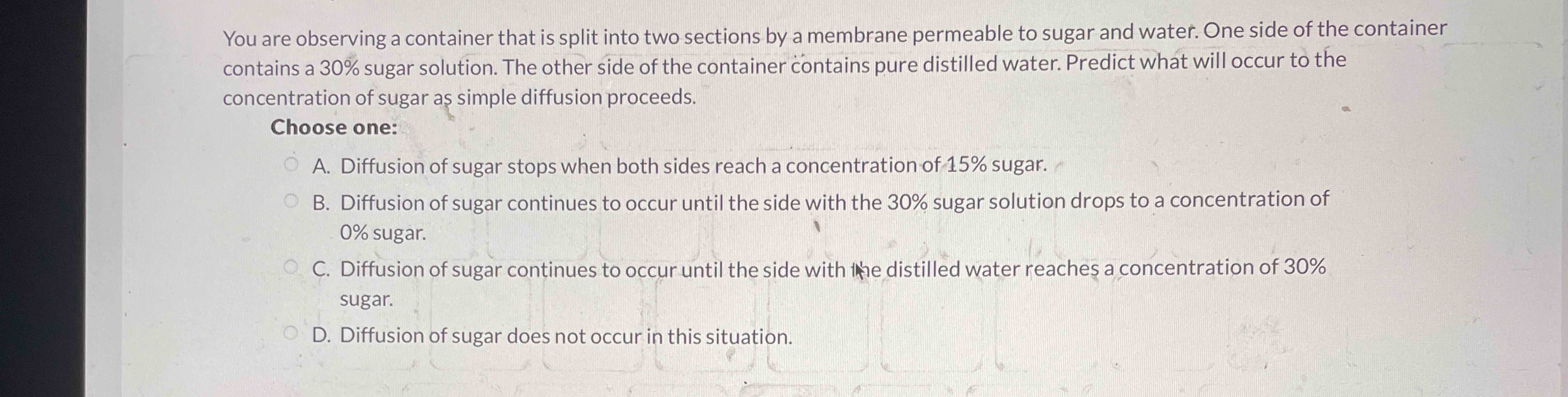Solved You are observing a container that is split into two | Chegg.com