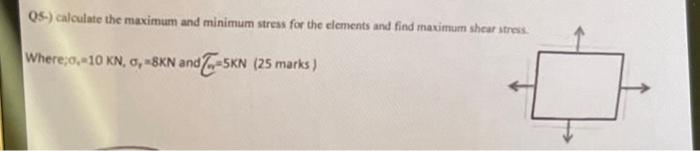 Solved Q5-) calculate the maximum and minimum stress for the | Chegg.com
