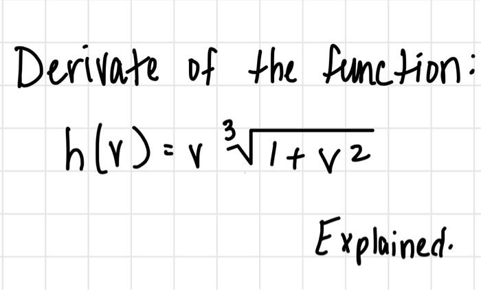 Solved Derivate of the function: h(v) v i+y2 hlv)= I | Chegg.com