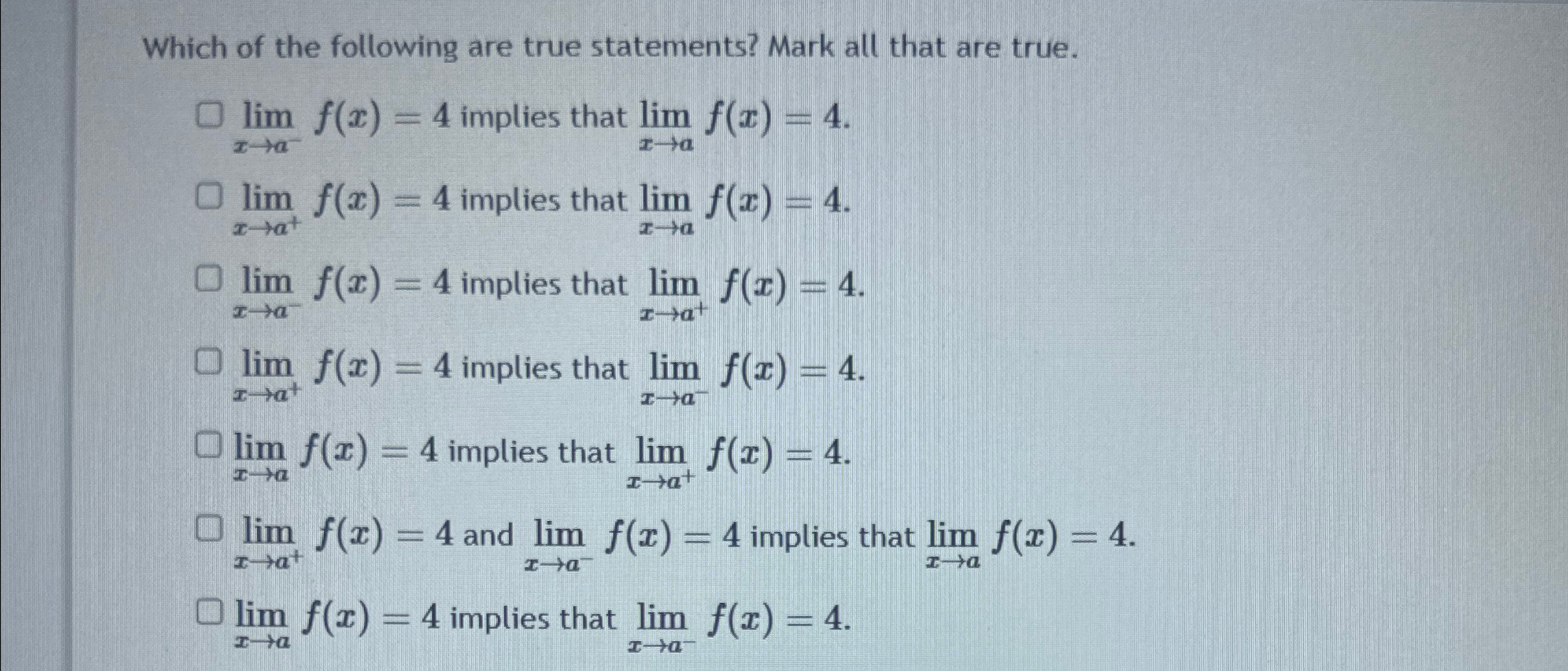 Solved Which of the following are true statements? Mark all | Chegg.com