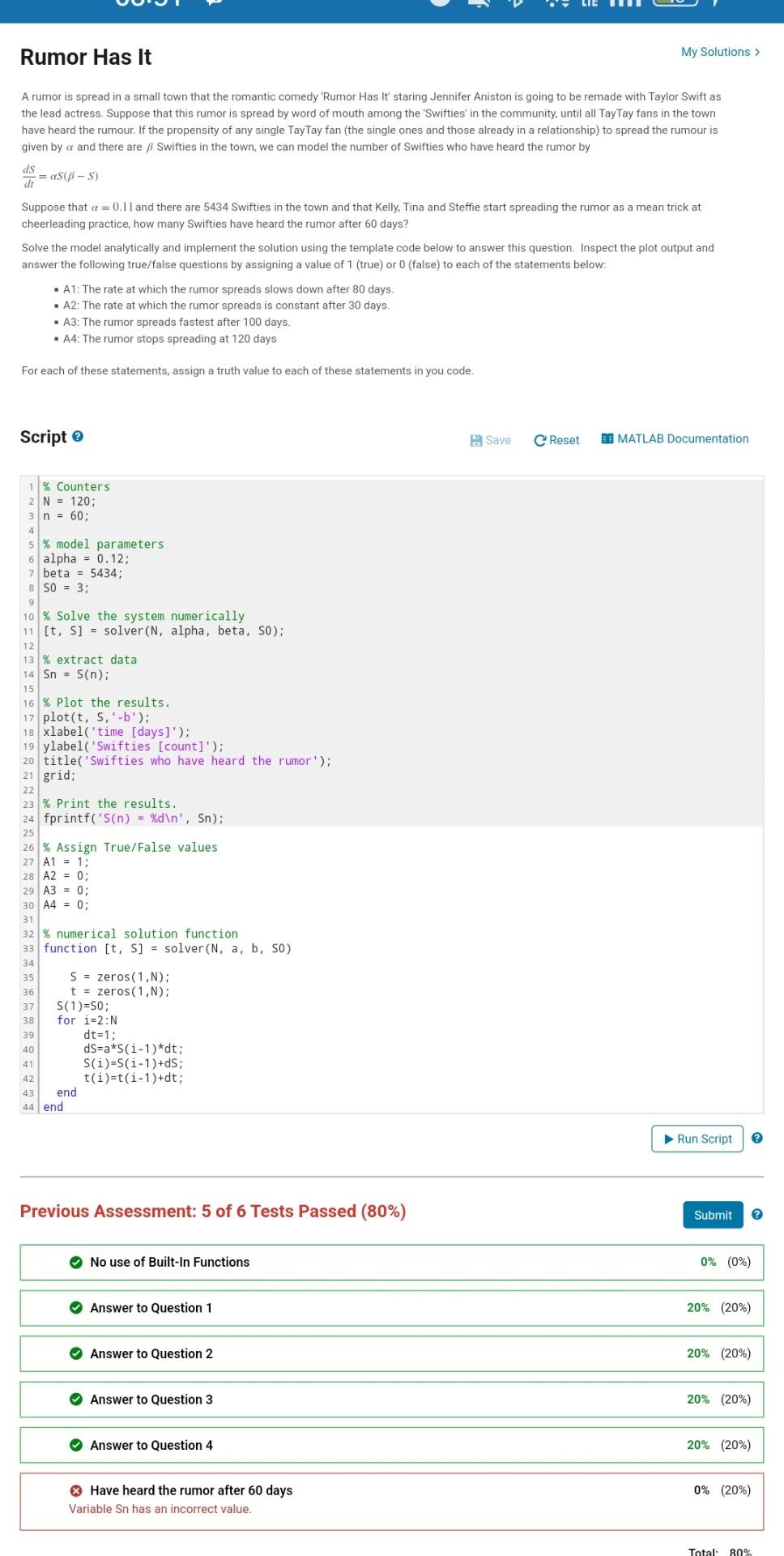 Solved for this code I was able to get everything right | Chegg.com