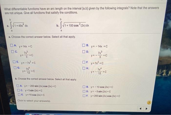 Solved What differentiable functions have an arc length on | Chegg.com