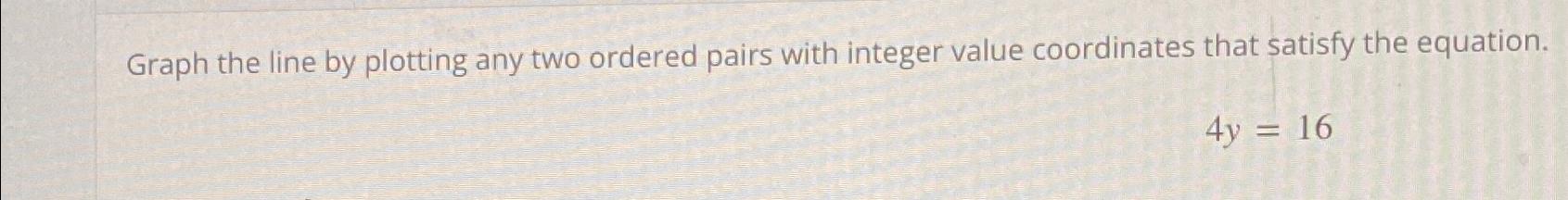 Solved Graph the line by plotting any two ordered pairs with | Chegg.com