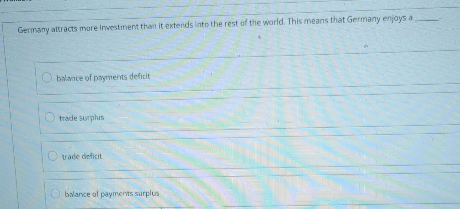 Solved Germany attracts more investment than it extends into | Chegg.com