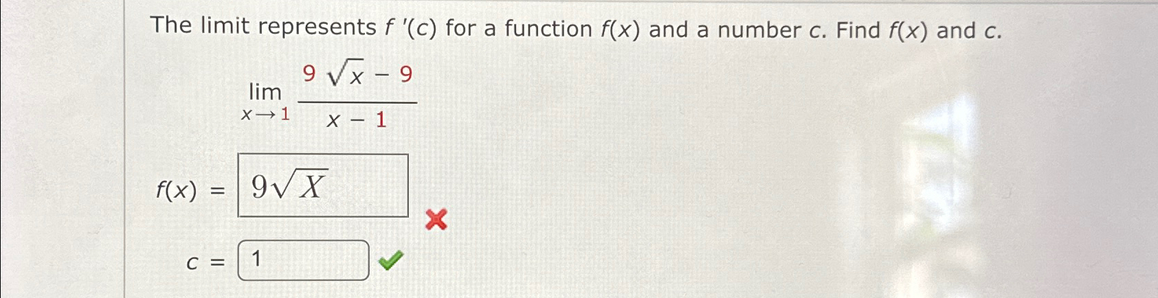 Solved The limit represents f'(c) ﻿for a function f(x) ﻿and | Chegg.com