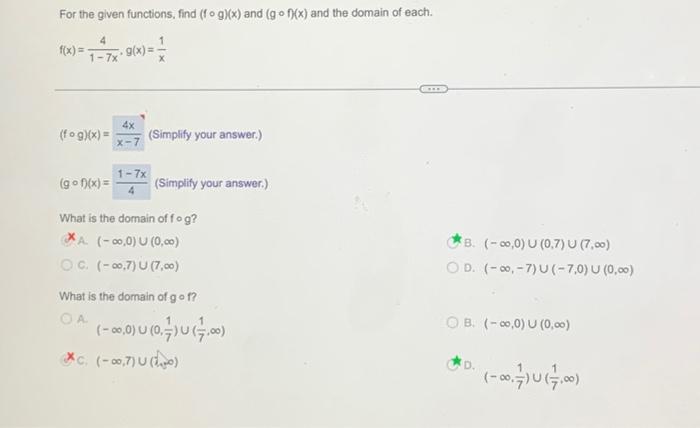 Solved For the given functions, find (fog)(x) and (gof)(x) | Chegg.com