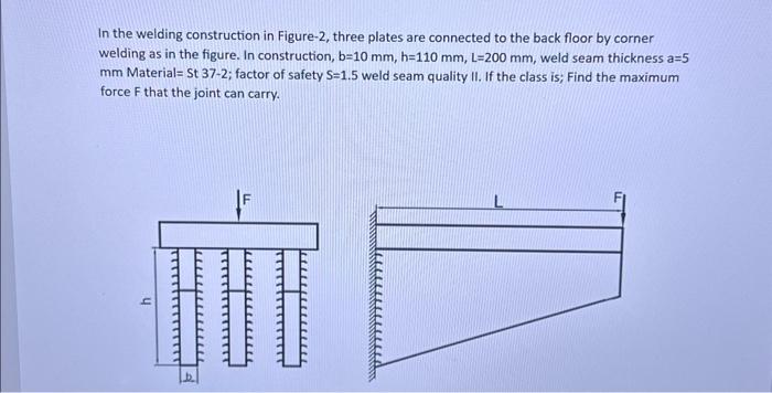 Solved In the welding construction in Figure-2, three plates | Chegg.com