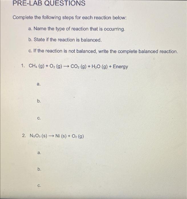 Solved PRE-LAB QUESTIONS Complete the following steps for | Chegg.com