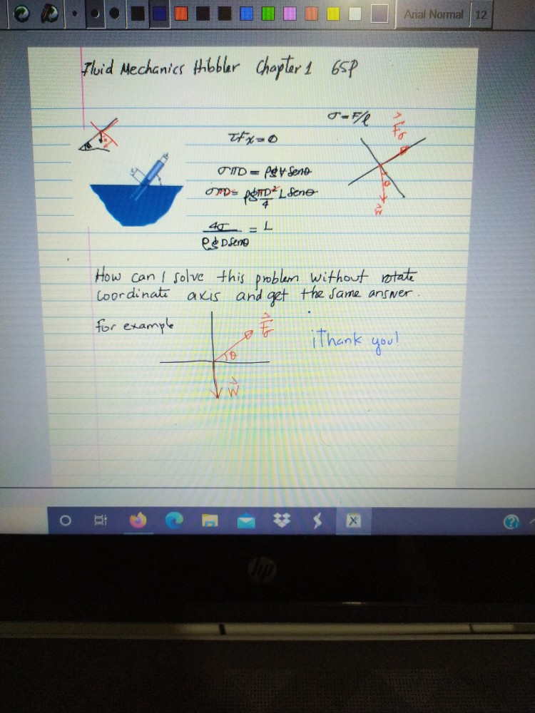 Solved Arial Normal 12 Fluid Mechanics Hibbler Chapter 1 651 | Chegg.com