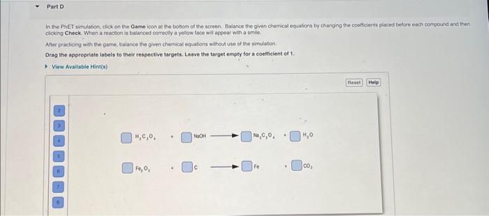 Solved In the PhET simulation, click on the Game icon at the | Chegg.com