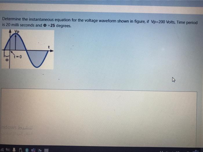 Solved Determine the instantaneous equation for the voltage | Chegg.com