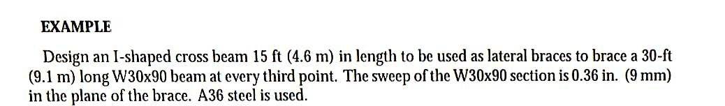 EXAMPLE Design an 1-shaped cross beam 15 ft (4.6 m) | Chegg.com