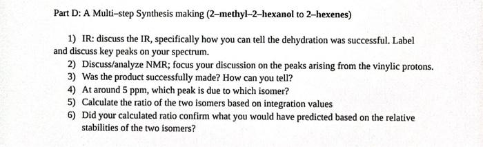 Solved Part D: A Multi-step Synthesis making | Chegg.com