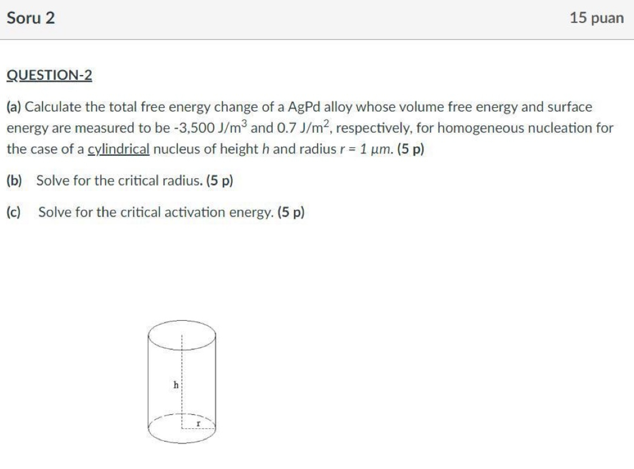 Solved Soru 2QUESTION-2(a) ﻿Calculate the total free energy | Chegg.com