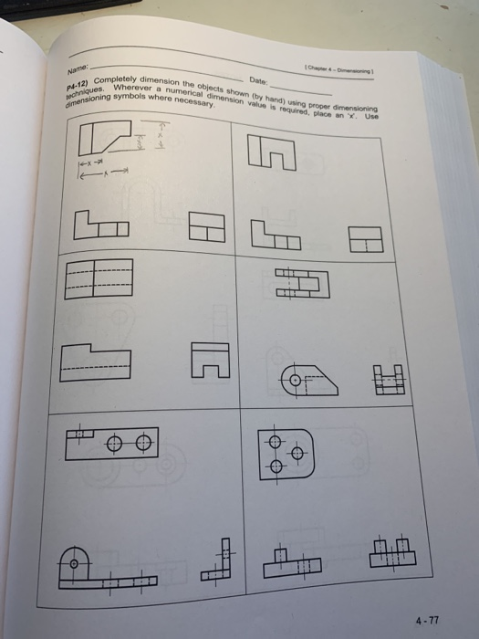 Solved Name: P4-12) Completely dimension the objects shown | Chegg.com