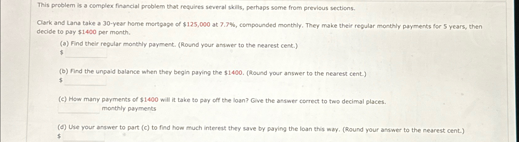 Solved This problem is a complex financial problem that | Chegg.com
