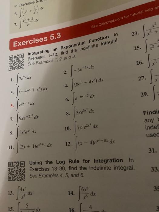 Solved In Exercises 5 5. de 7. See CalcChat.com for tutorial | Chegg.com