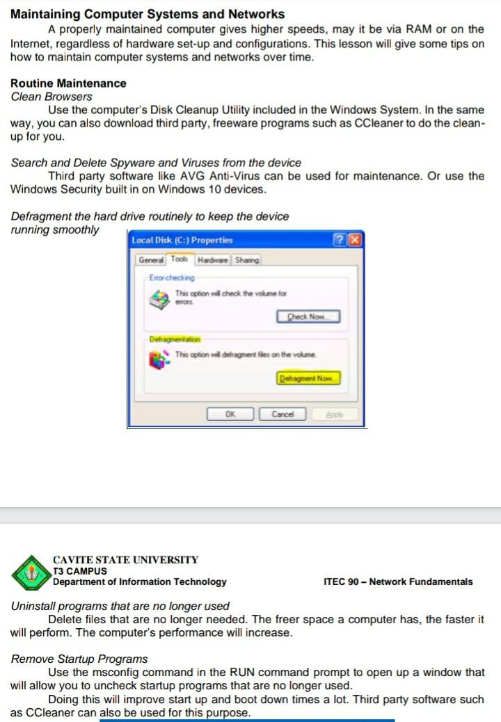 Solved Maintaining Computer Systems and Networks A properly | Chegg.com