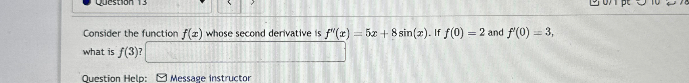 Solved Consider the function f(x) ﻿whose second derivative | Chegg.com