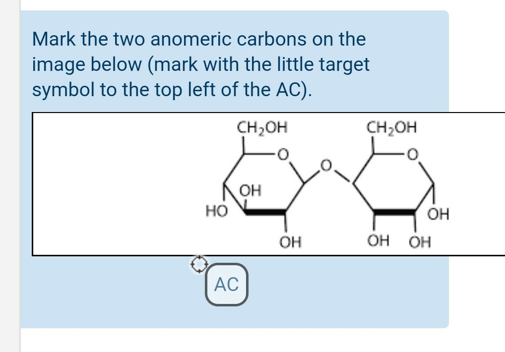 Solved Mark the two anomeric carbons on the image below | Chegg.com