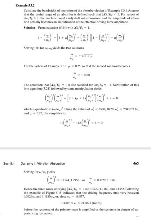 Example 5.3.2 Calculate the bandwidth of operation of | Chegg.com