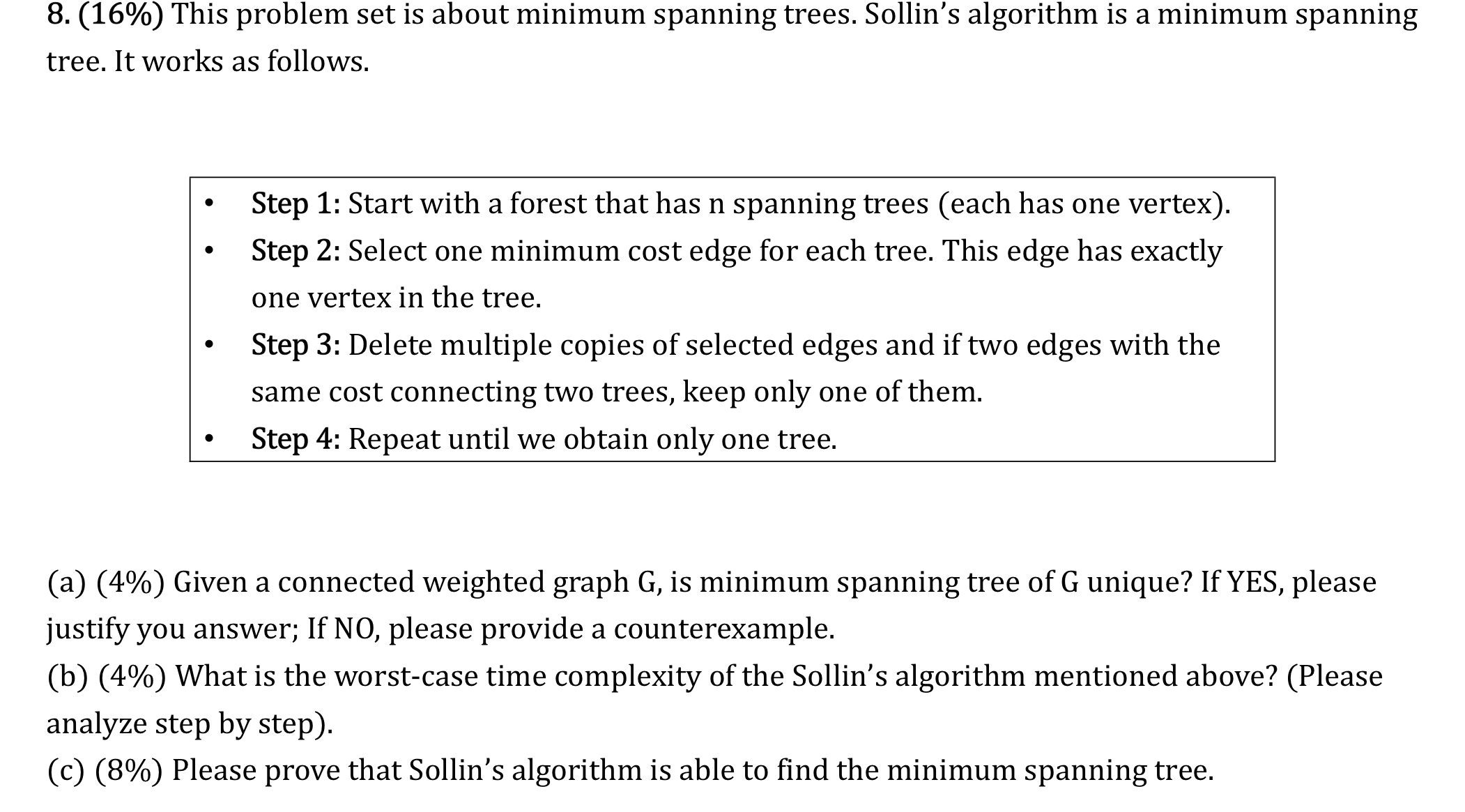 Solved (16%) ﻿This problem set is about minimum spanning | Chegg.com