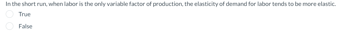 Solved In the short run, when labor is the only variable | Chegg.com