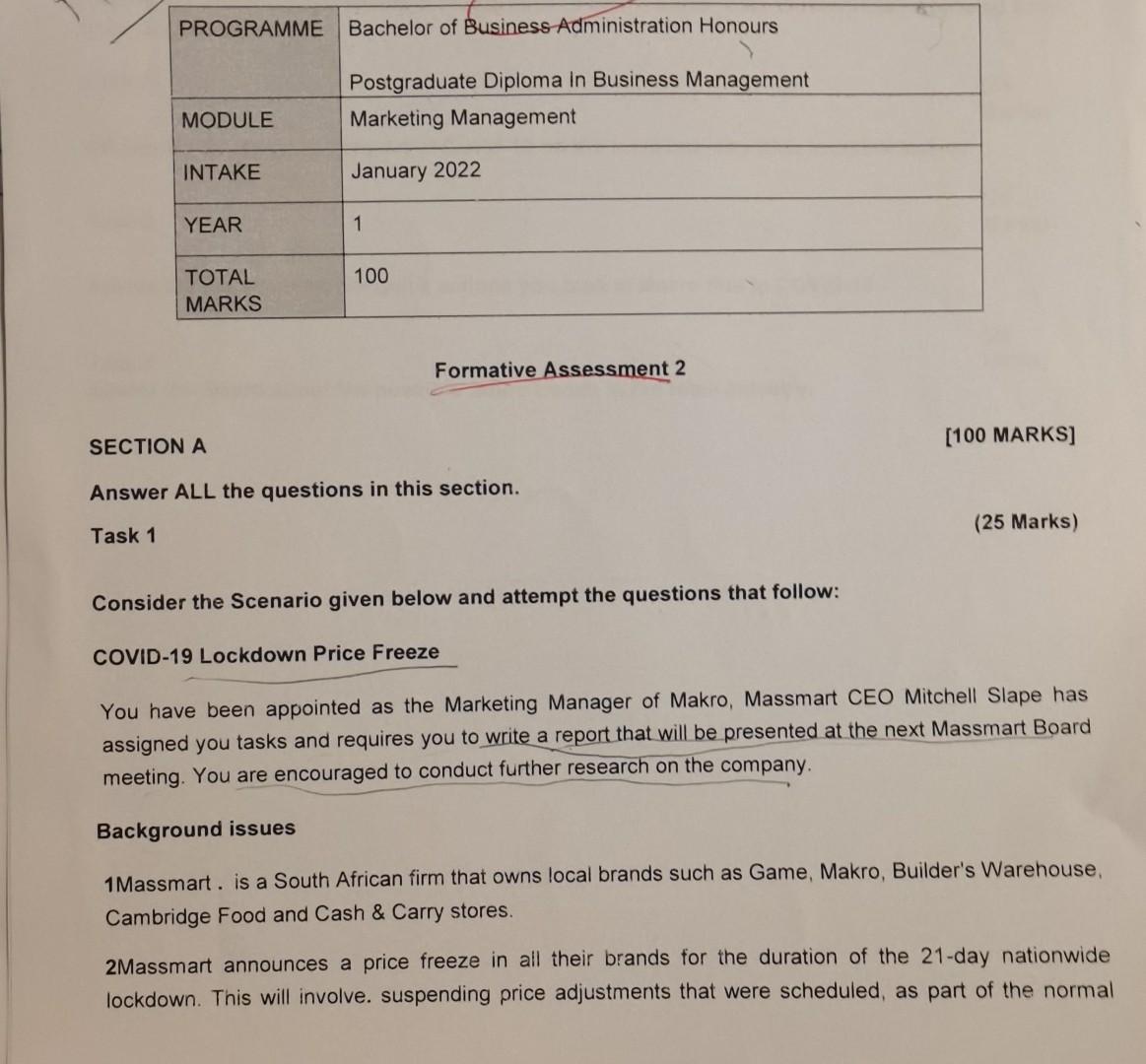 Solved PROGRAMME Bachelor of Business Administration Honours | Chegg.com