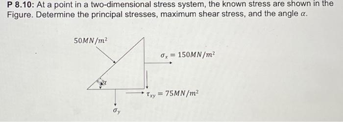 Solved P 8.10: At a point in a two-dimensional stress | Chegg.com