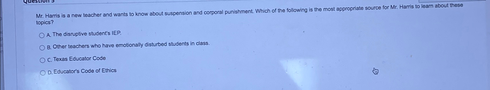 Solved Mr. ﻿Harris is a new teacher and wants to know about | Chegg.com