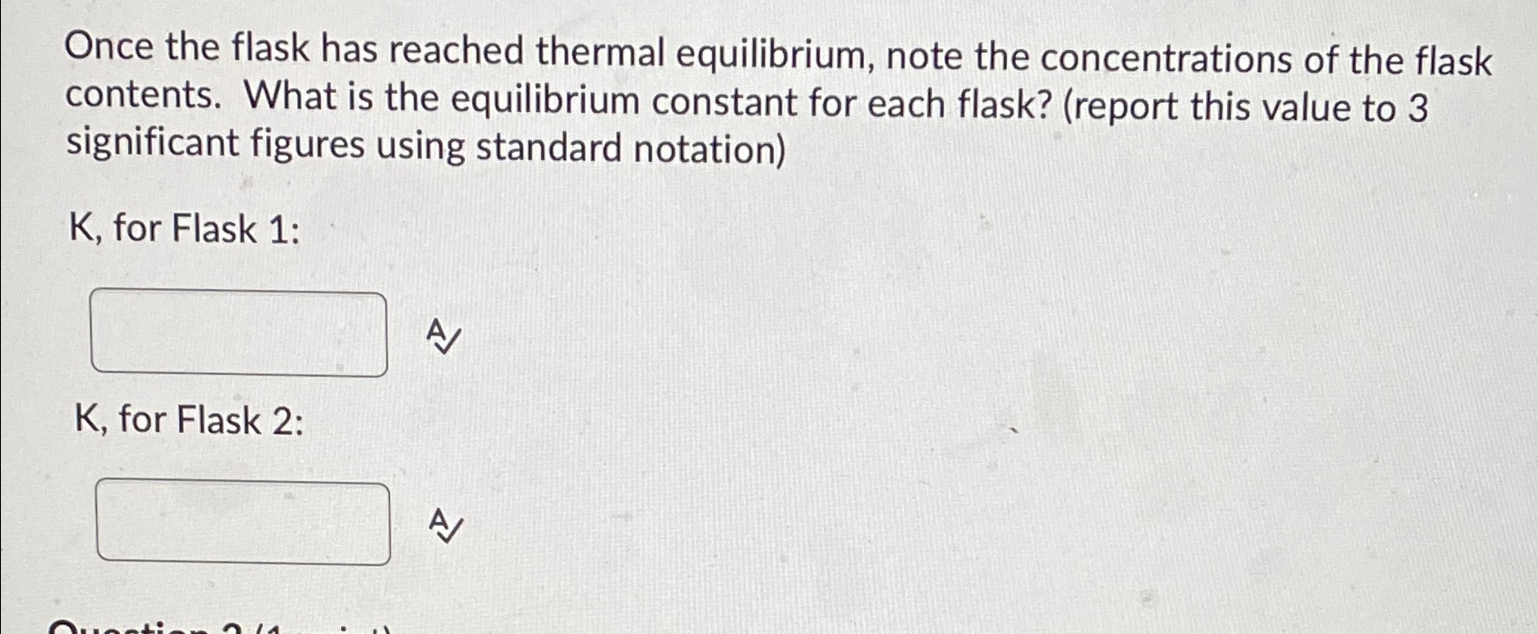 Once the flask has reached thermal equilibrium, note | Chegg.com