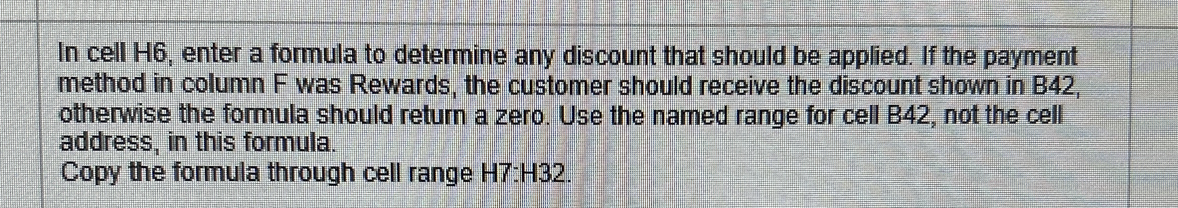 Solved In cell H6, ﻿enter a formula to determine any | Chegg.com
