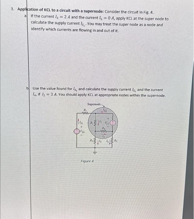 Solved 3. Application of KCL to a circuit with a supernode: | Chegg.com