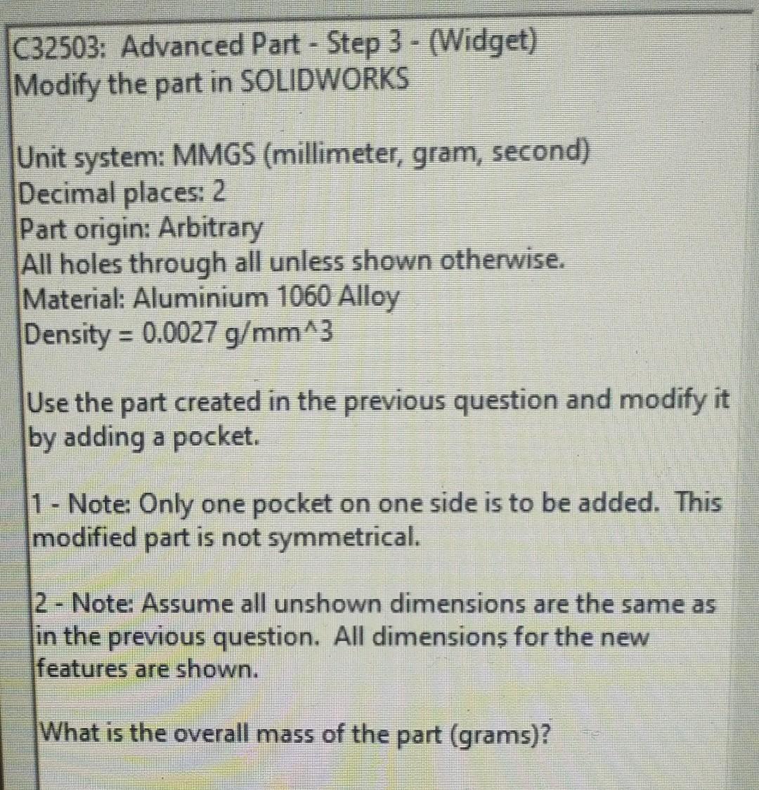 Solved C32501: Advanced Part - Step 1 - (Widget) Build this | Chegg.com
