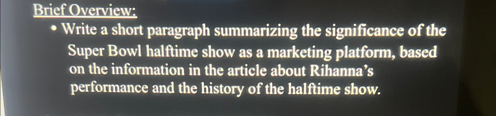 Solved Brief Overview:Write a short paragraph summarizing | Chegg.com