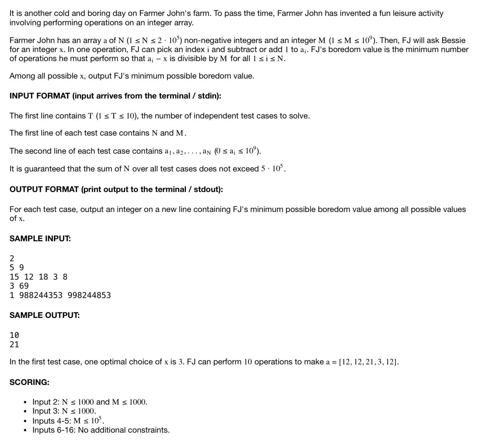 Solved (Java) ﻿it is another cold and boring day on Farmer | Chegg.com