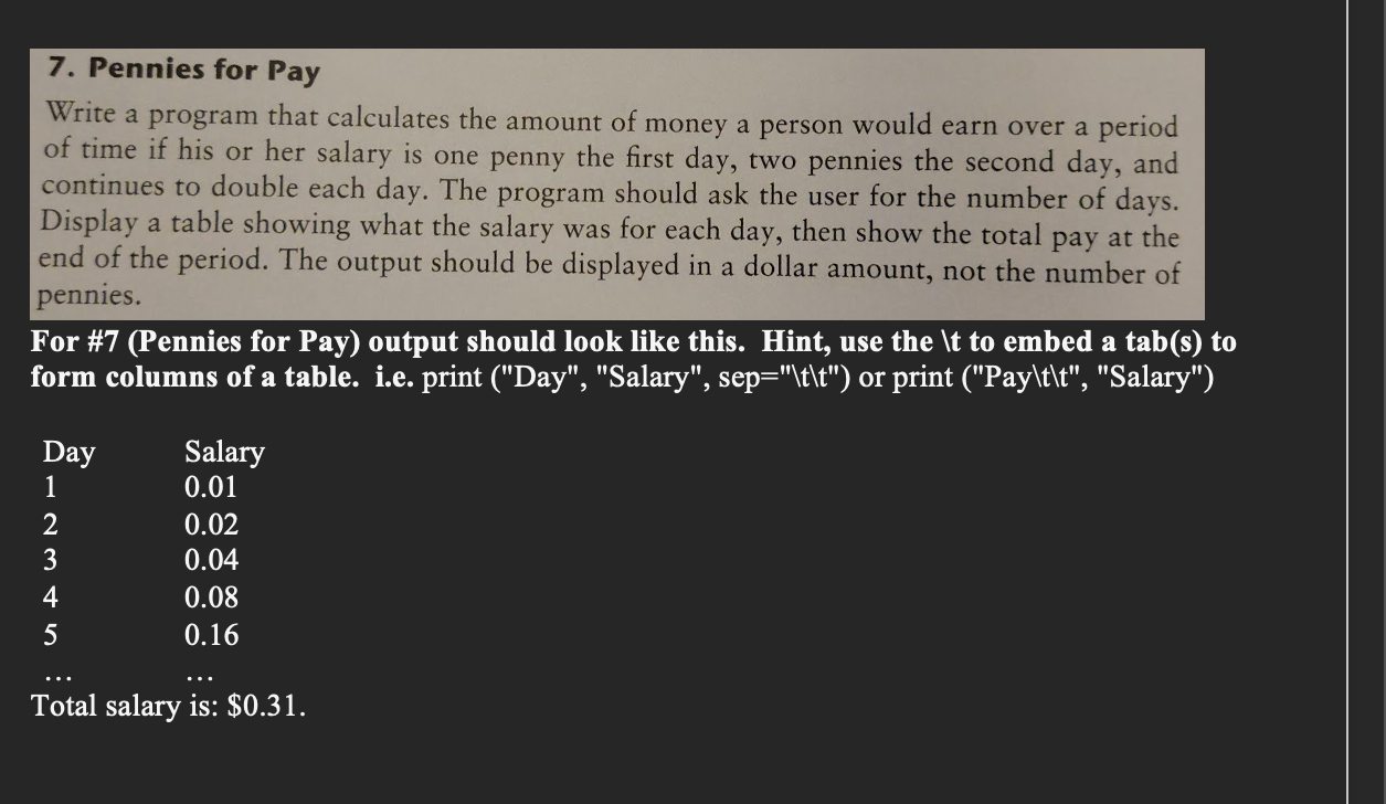 Solved Pennies for PayWrite a program that calculates the | Chegg.com
